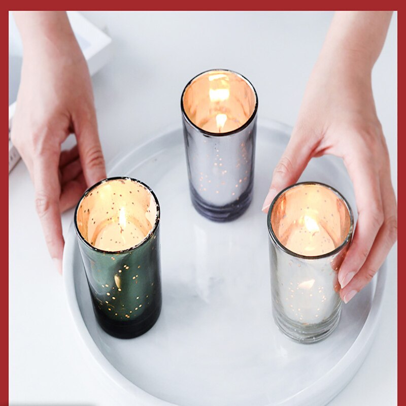 Glass candle cup candle holder dining table atmosp... – Grandado