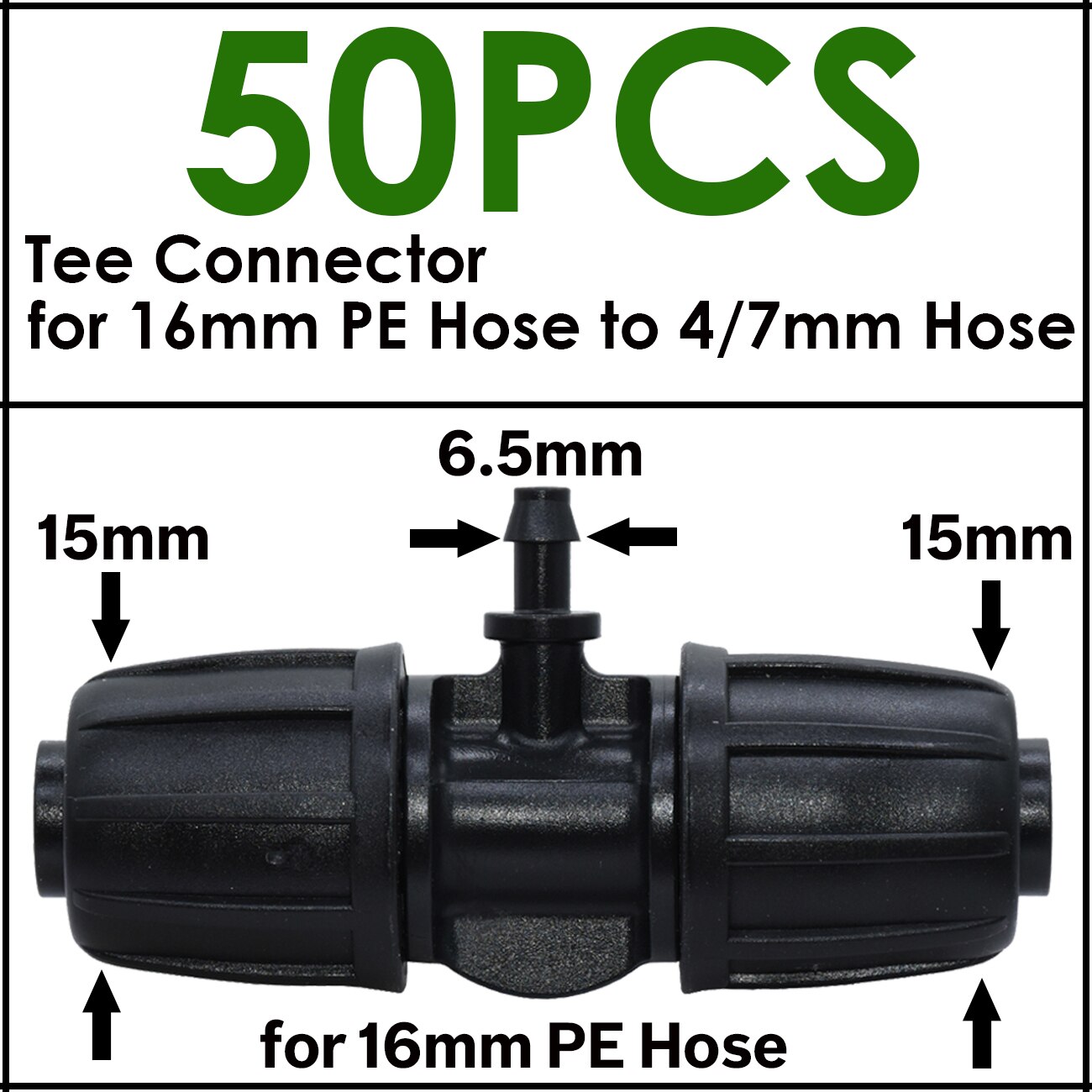 Sprycle 16Mm Tot 4/7Mm Slang Tee Connector Draad L... – Grandado