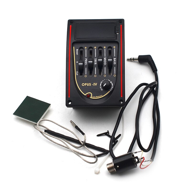 Opus-IV 4 Band Acoustic Guitar EQ Black Preamp 4-B... – Grandado