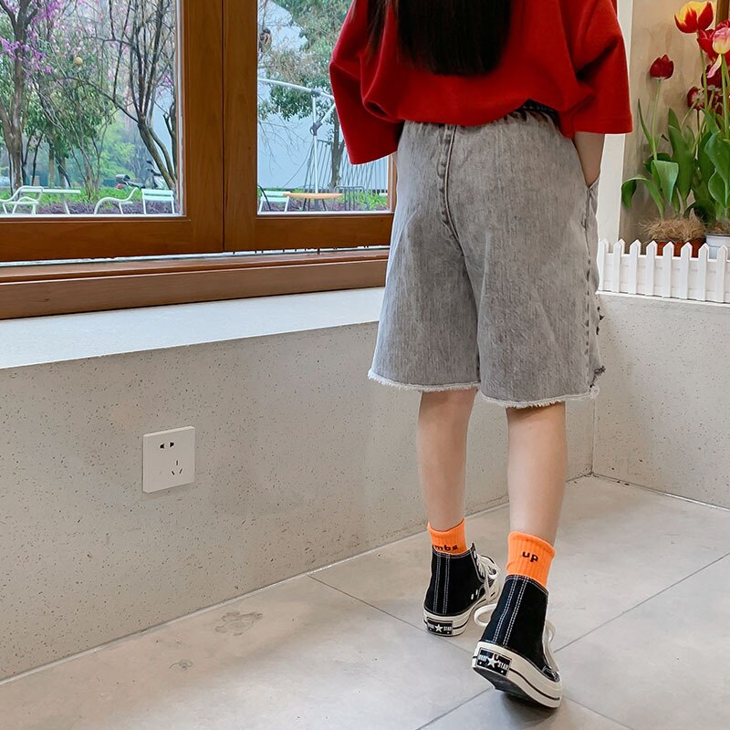 Girls Ripped Jeans Shorts Summer 8 10 years Street... – Grandado