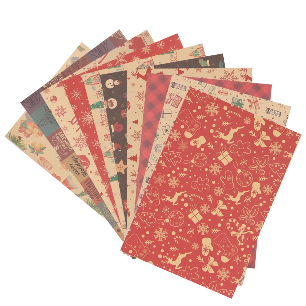 10Pcs Kerst Inpakpapier Kerst Papier Inpakpapier C... – Vicedeal