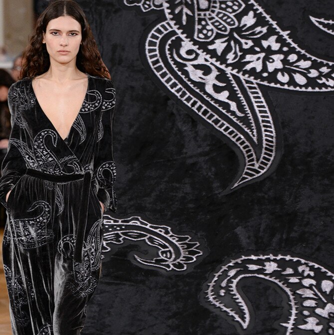 114cm wide silk velvet fabric meter 8 mm perspecti... – Grandado