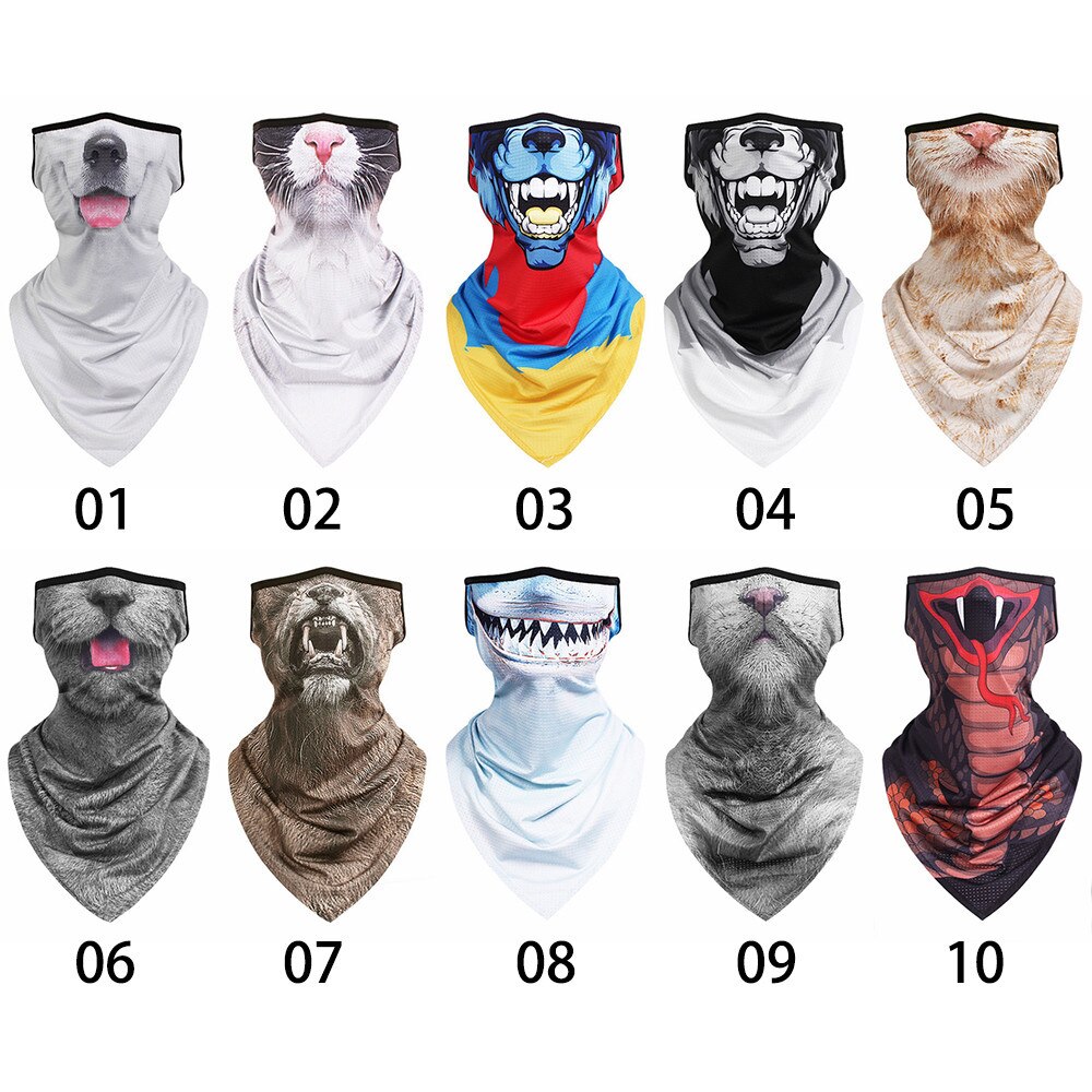 3D Animal Printed Multi Use Neck Tube Scarf with E... – Vicedeal