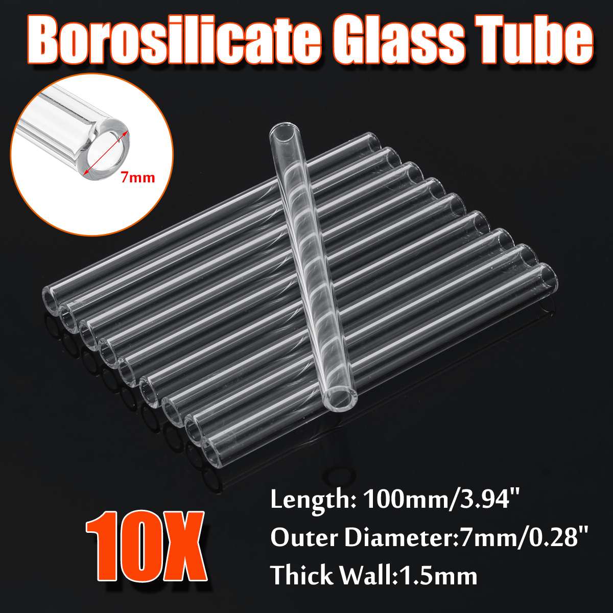 10Pcs 100x8x1.5mm Thick Transparent Wall Borosilic... – Grandado