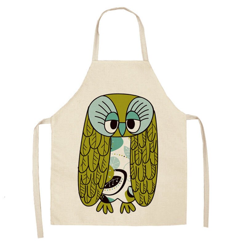 1Pcs Cartoon Owl Printed Kitchen Apron for Woman S... – Grandado