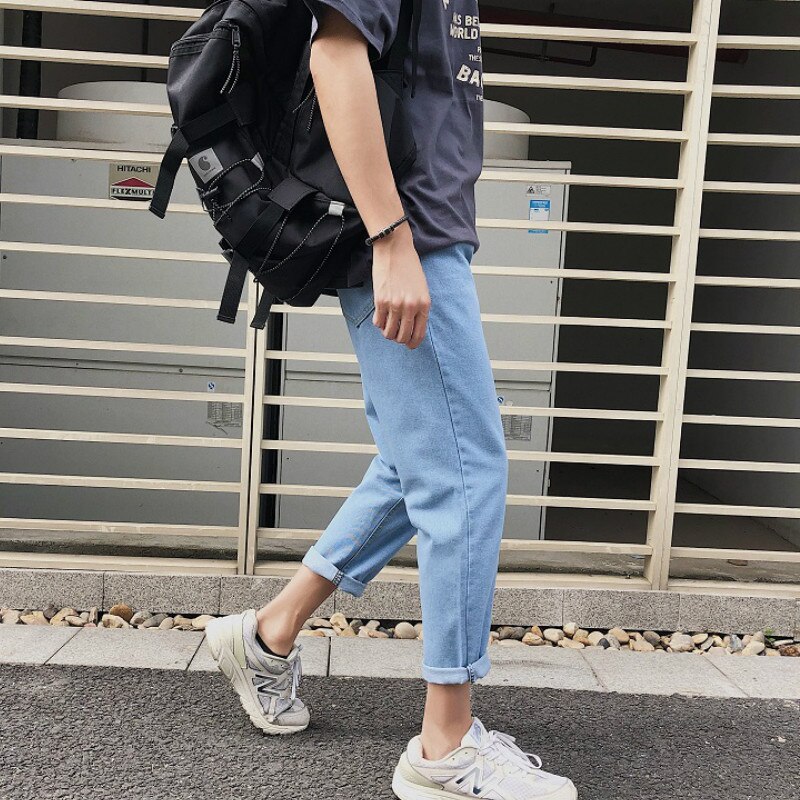 Men Jeans Retro Loose Plus Size 5XL Straight Solid... – Grandado