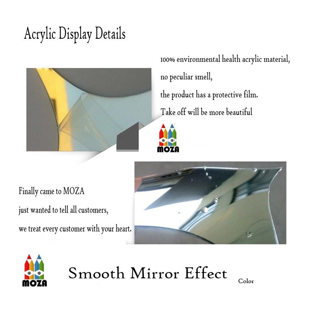 36X Acrylic Mirror Effect Tile Wall Sticker Room D... – Vicedeal