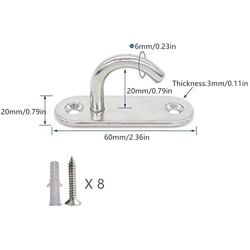 Heavy Duty Stainless Steel Oblong Plate Hook Loop ... – Grandado