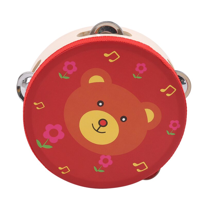 15cm Cartoon Wooden Drum Handheld Tambourine Frees... – Vicedeal