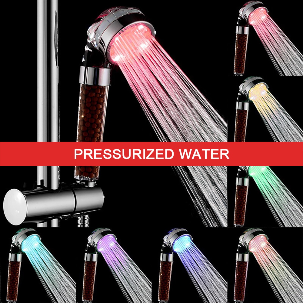 Cabezal de ducha de anión LED colorido, cabezal de... – Grandado