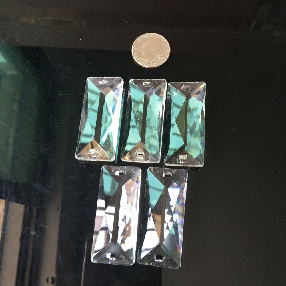 5PC Transparent Rectangular Crystal Prism Chandeli... – Grandado
