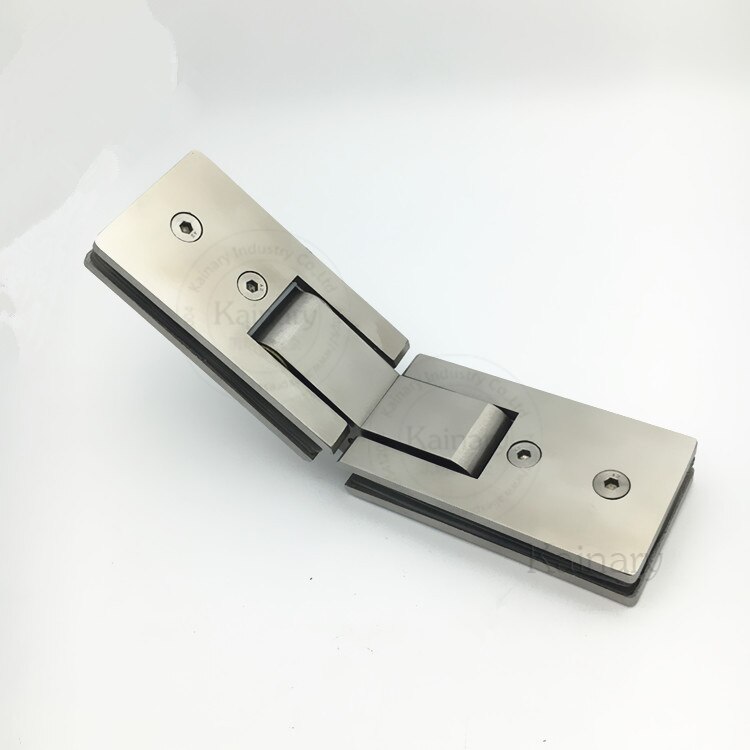 Rectangle 135 degree glass connector, brushed stai... – Grandado