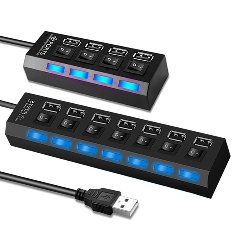 4 7 Porte Usb Hub 2 0 3 0 Højhastigheds Usb Splitt Grandado