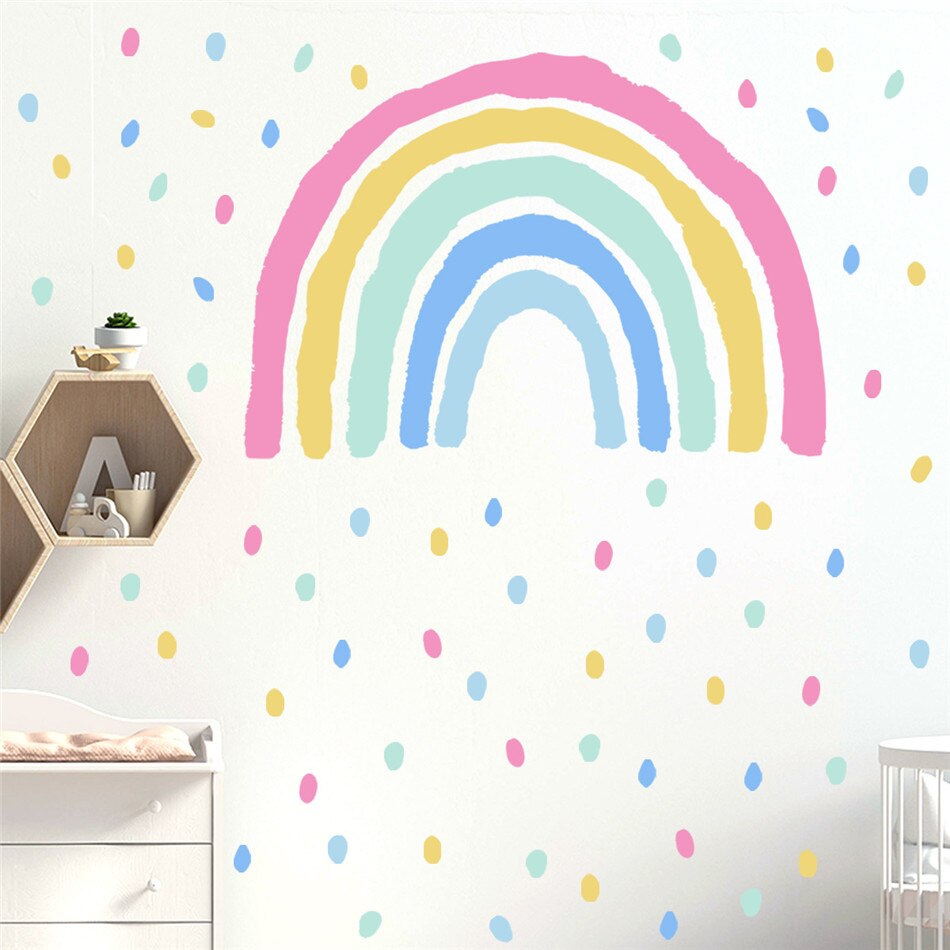 Rainbow Dot Personality Wall Stickers Living Room ... – Grandado