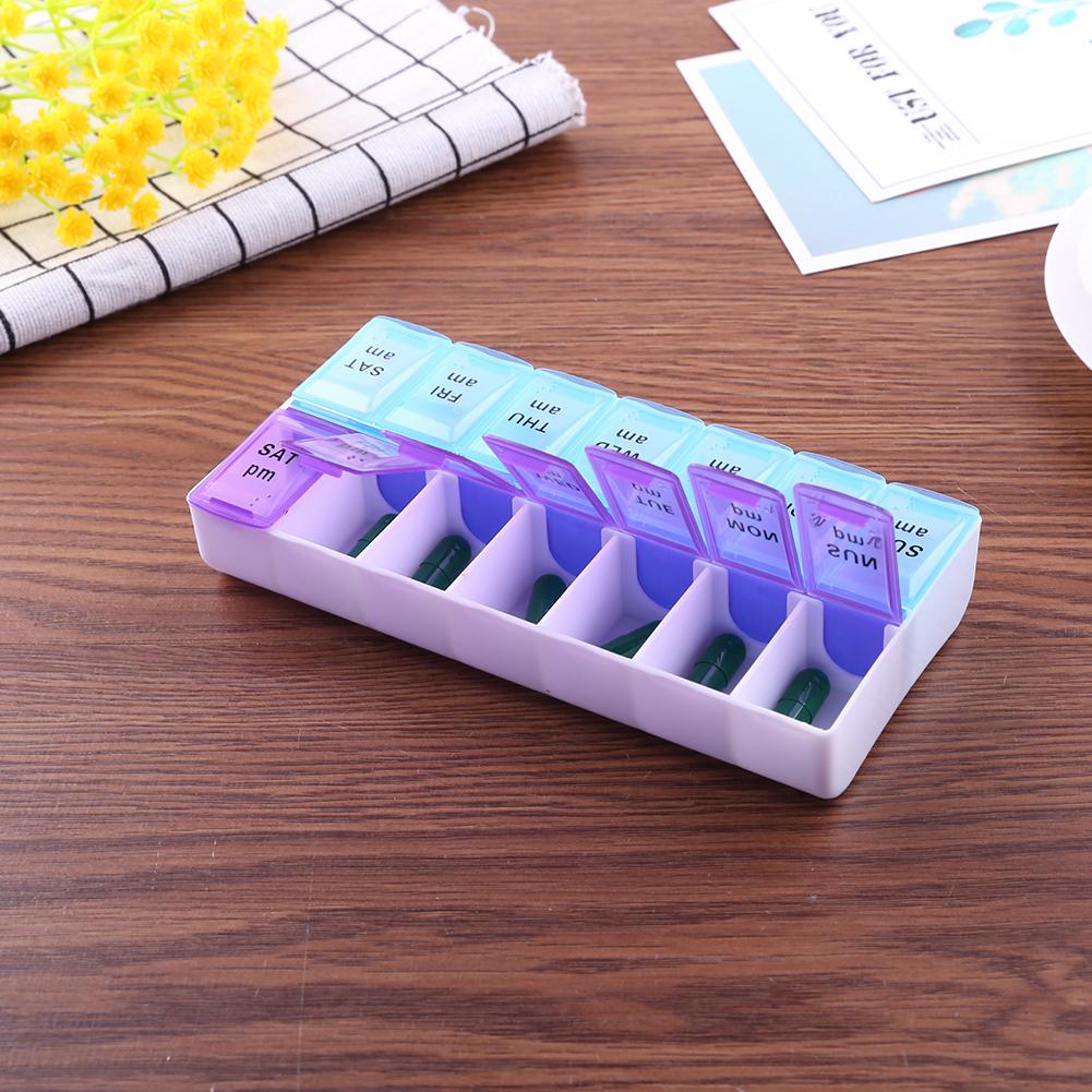 14/7 Grids 7 Days Weekly Pill Case Medicine Tablet... – Vicedeal