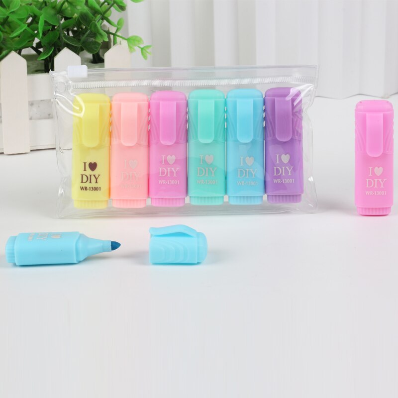 6pcs/set Mini Fluorescent Highlighter Pen Neon Col... – Grandado