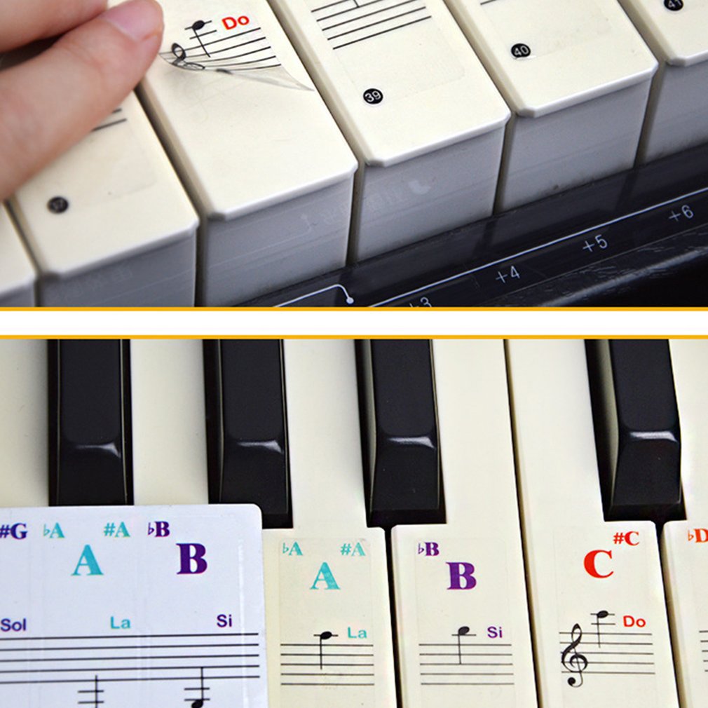 1 Set Piano Keyboard Stickers Stickers Of Stave No... – Grandado
