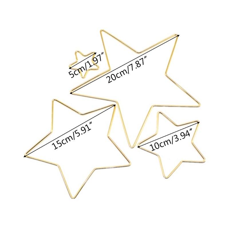 1Pc Star Shape 50-200mm Metal Craft Hoops Dream Ca... – Grandado