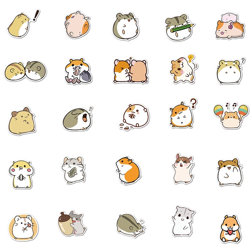 50pcs Funny little Hamster Stickers For Home Decor... – Grandado
