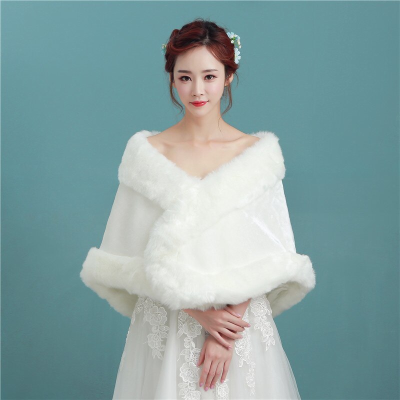 Winter Faux Fur Warm Bridal Wraps Beautiful Bolero... – Vicedeal