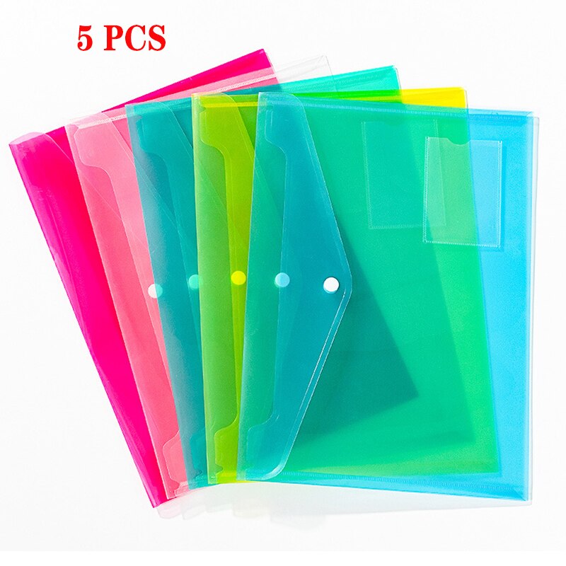 A4 Drukknoop Bestand Zak Transparante Kleur Plasti... – Grandado