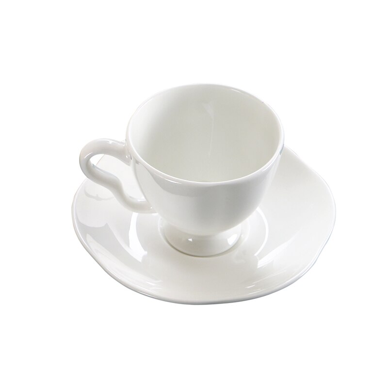 Pure White Ceramic Espresso Coffee Cup With Saucer... – Vicedeal