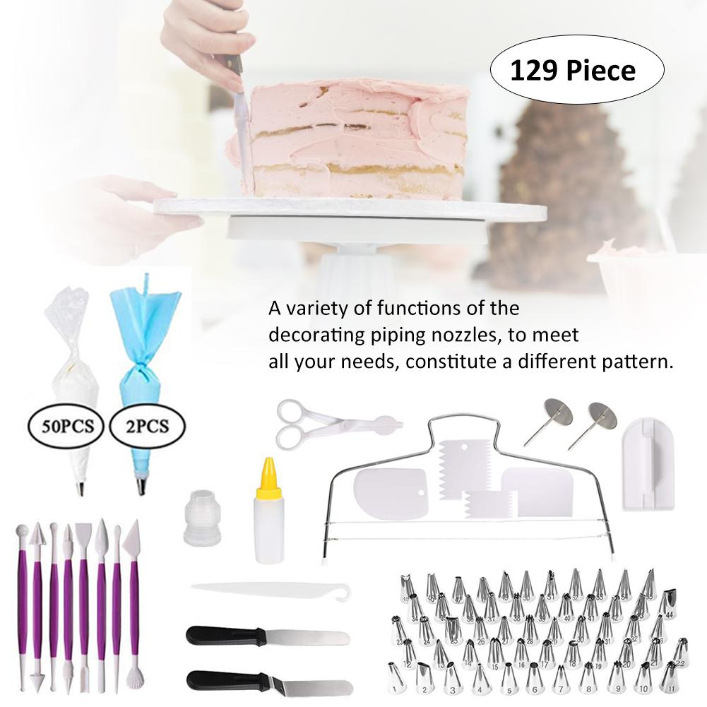 129 Piece Cake Making Cream Decoration Kit Cake Tu... – Grandado