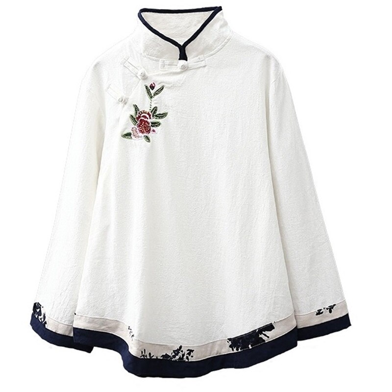 Chinese Top White Hanfu Qipao Blouse Tang Suit Cot... – Vicedeal