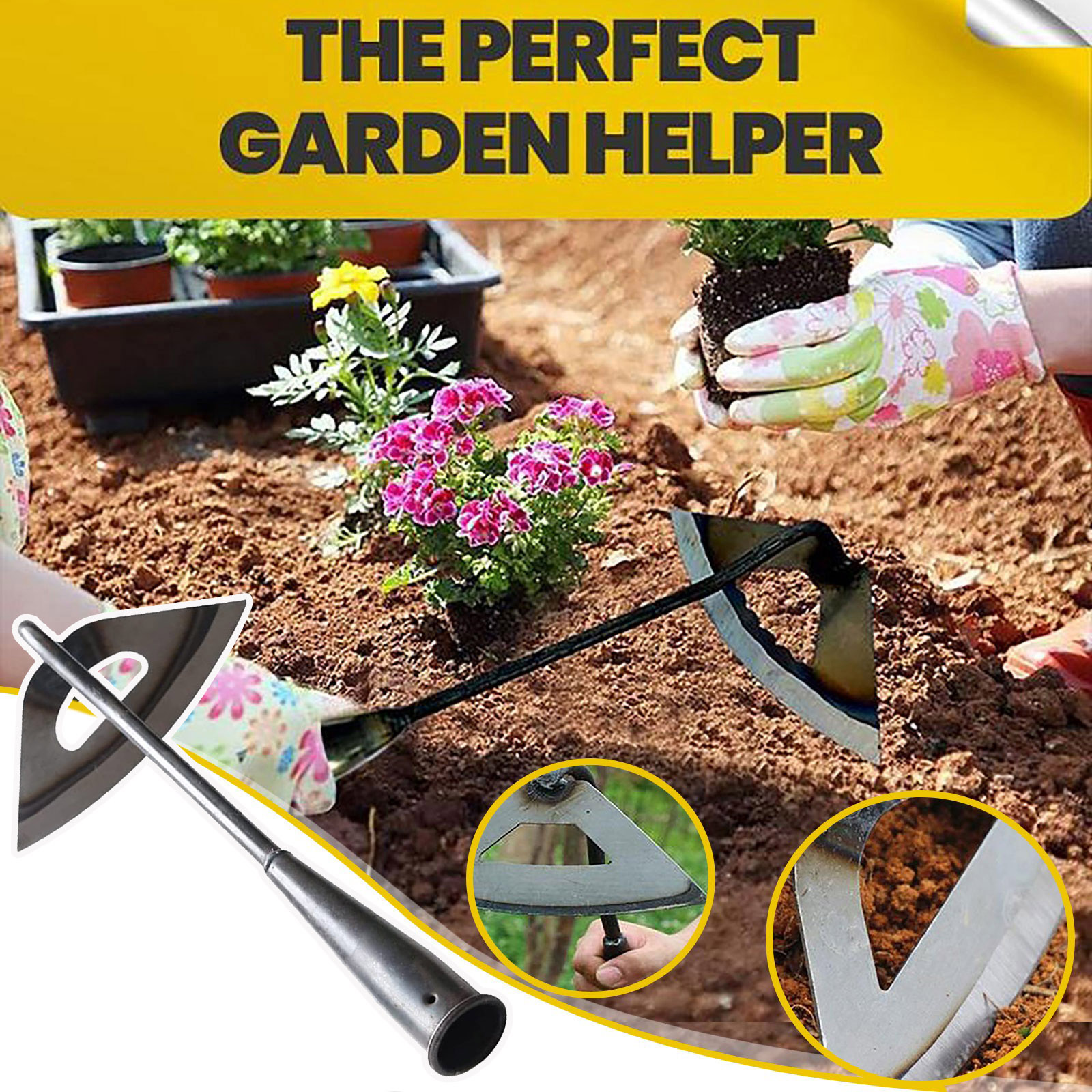 Full manganese steel gardening hand-held hollow sm... – Grandado