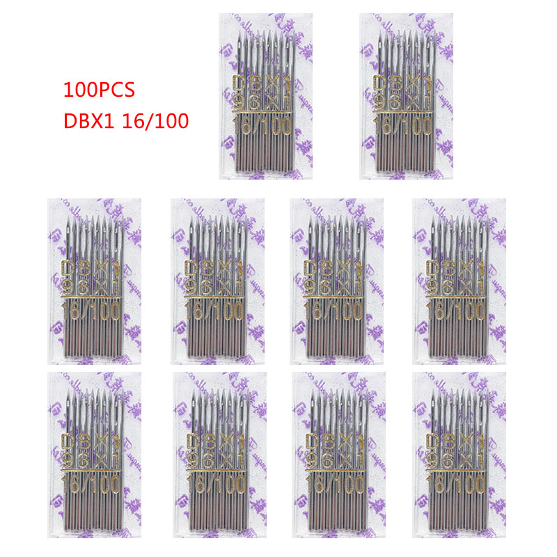 100 Uds agujas de coser DBX1 adecuado para todas las marcas Industrial puntada máquina de coser ...