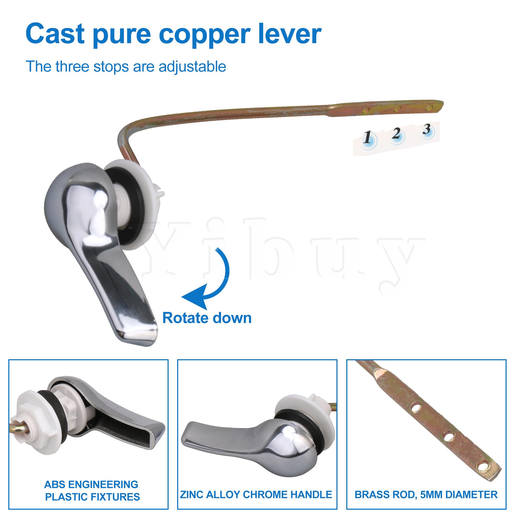 Front Mount Toilet Tank Flush Side Handle Silver A... – Grandado