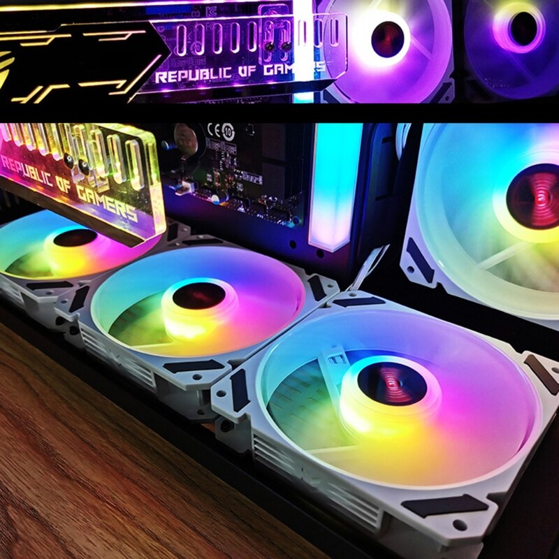 Coolmoon 120mm PWM ARGB PC Case Fan Quiet 4 Pin Ad... – Grandado