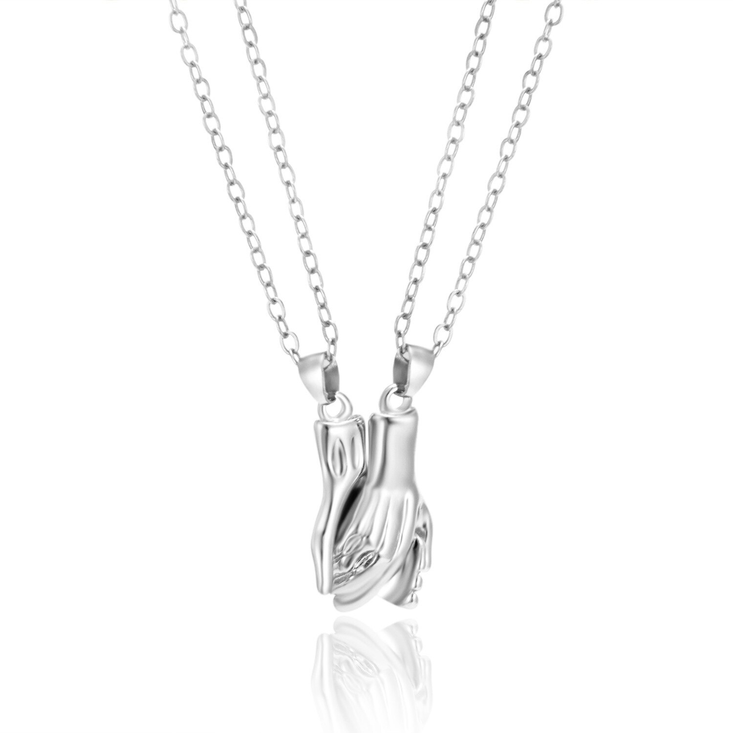 Couple Hand In Hand Necklace Magnetic Suction Hand... – Vicedeal