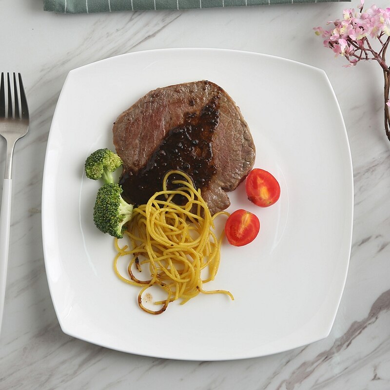 8.5 inch, bone china square plates dishes, ceramic... – Vicedeal