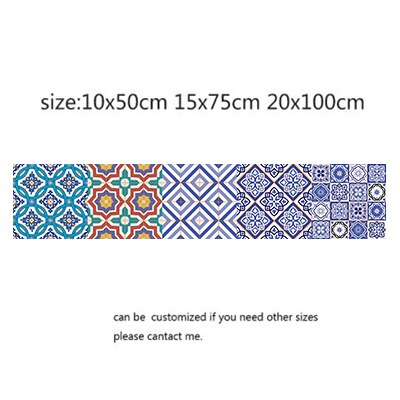 Retro Mosaic Tiles Stickers Waist Line Wall Sticke... – Grandado