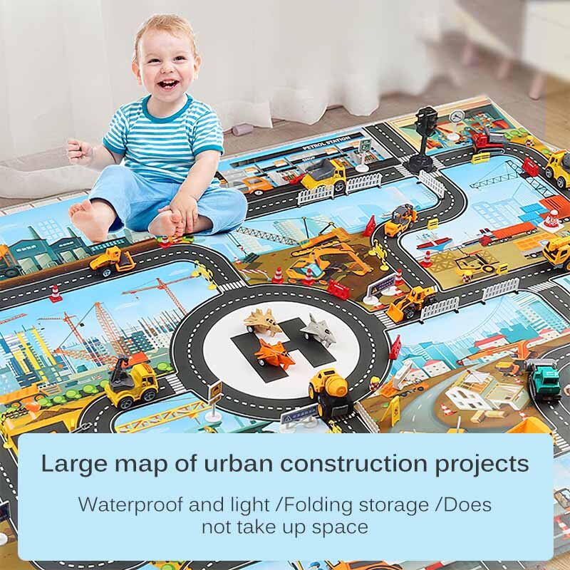 Baby Play Mat City Traffic Road Map Mat Carpet Cit... – Grandado