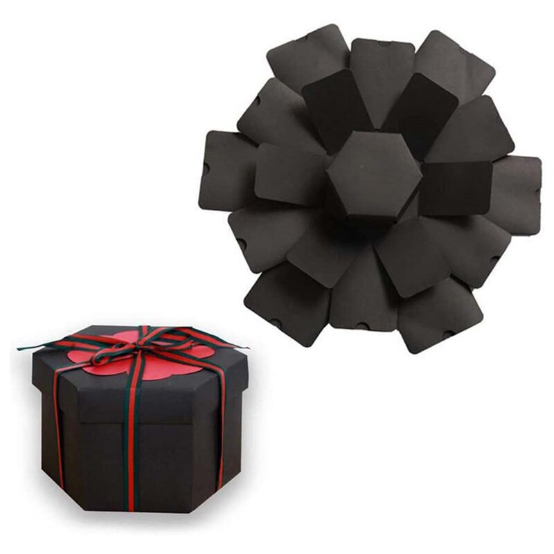 Black Explosion Box DIY Photo Album Scrapbook Fold... – Grandado