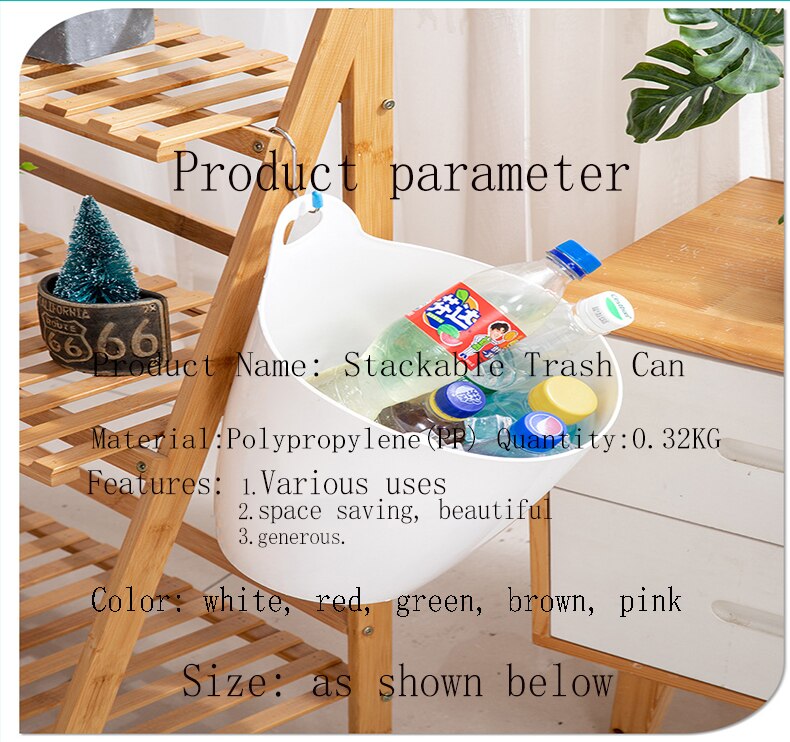 7.5L Trash Bin Dustbin Can PP Waste Bin Home Offic... – Grandado