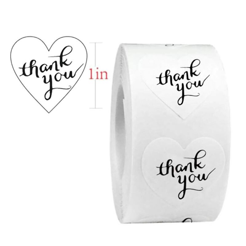 1500pcs Thank You Stickers Heart Seal Labels Chris... – Grandado