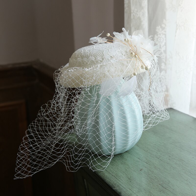 French Retro Gauze Flower Billycock Studio Wedding... – Vicedeal