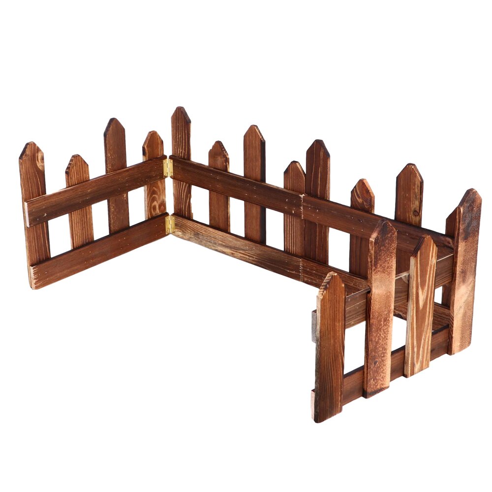 1 Set Wood Fence Carbonized Landscape Fence Partit... – Grandado