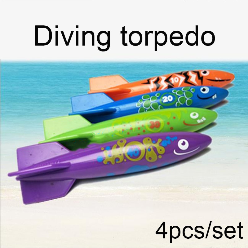 4 Pcs Torpedo Rocket Throwing Toy Swimming Pool Di... – Grandado
