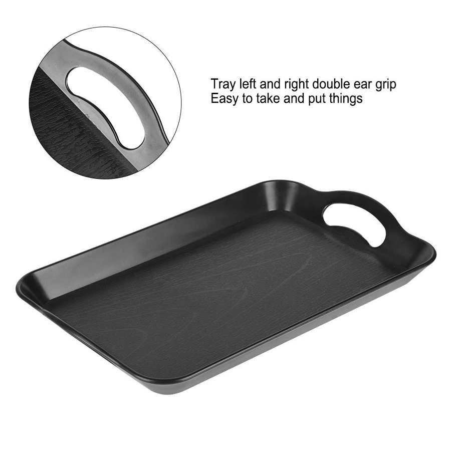 Black Color Tray Wooden Grain Imitation Rectangula... – Grandado
