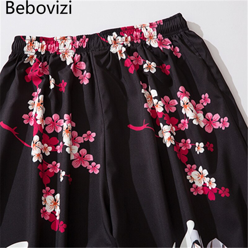 Bebovizi Japanese Crane Sakura Kimono Suit Thin Tr... – Grandado