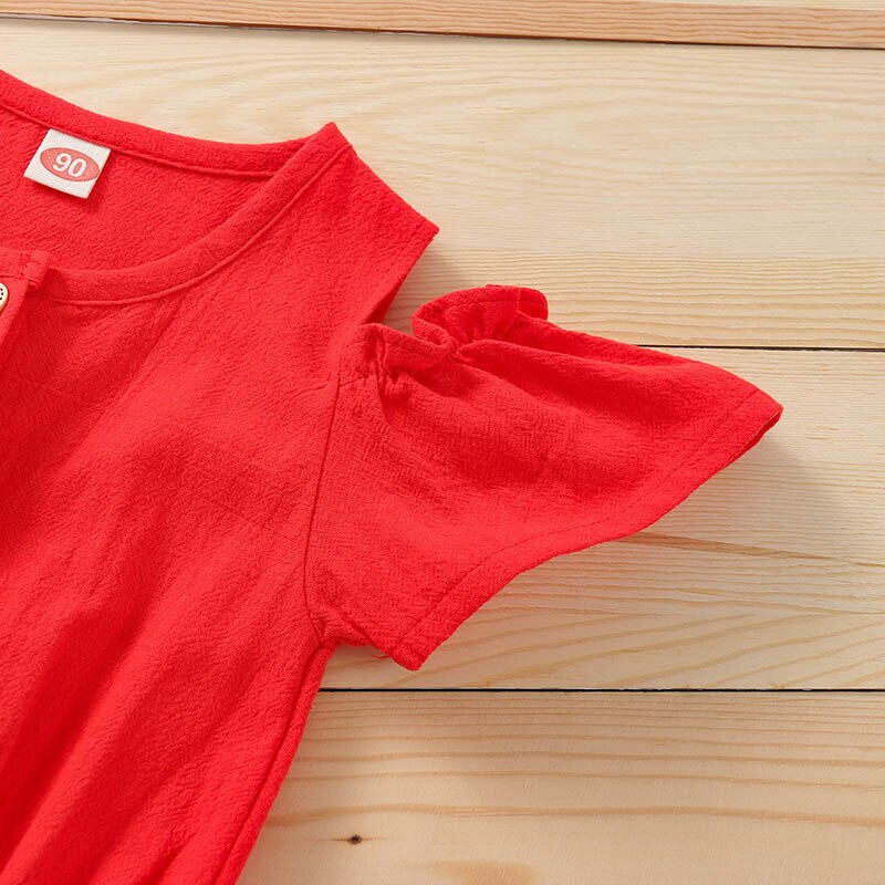 Medium Girls Overalls Off-shoulder Ruffle Sleeves ... – Grandado