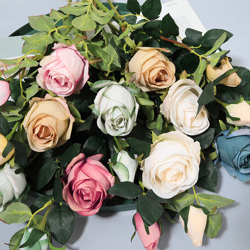 6 st konstgjorda blommor för evigt ros blomma gren... – Grandado