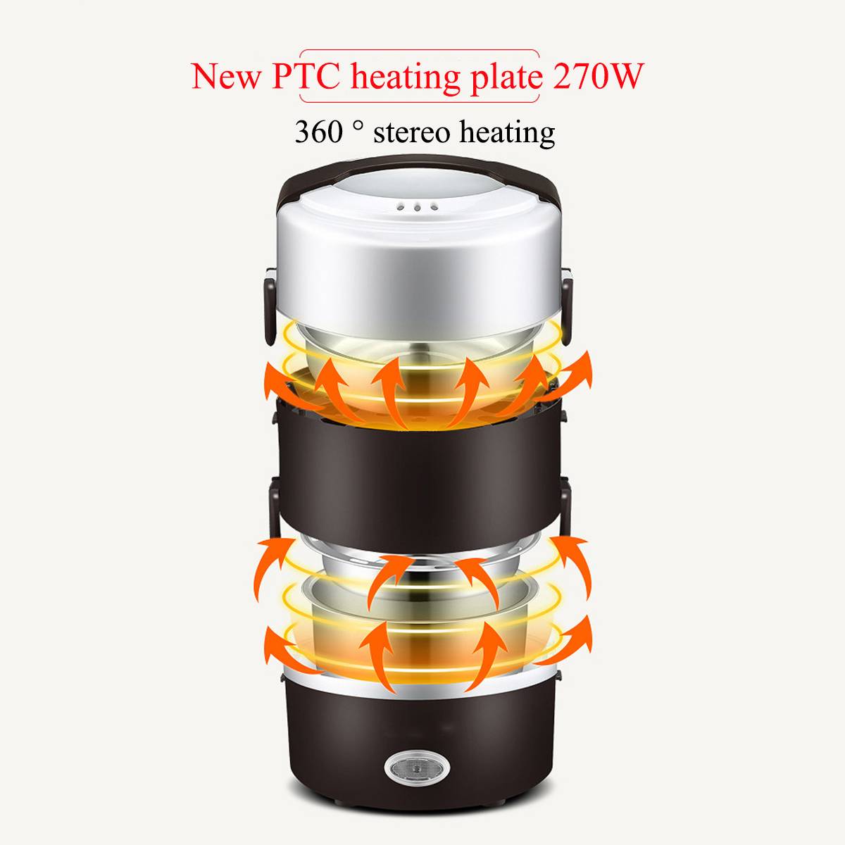 2L Portable 3 Layer Lunch Box Mini Electric Rice C... – Grandado