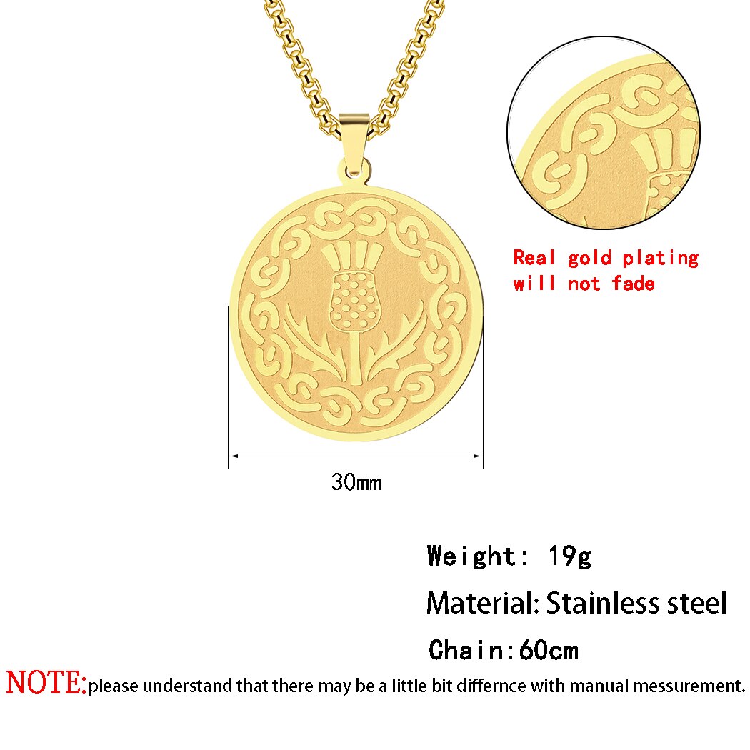 Edelstahl Schottischen Distel Medaillon Anhänger H... – Grandado