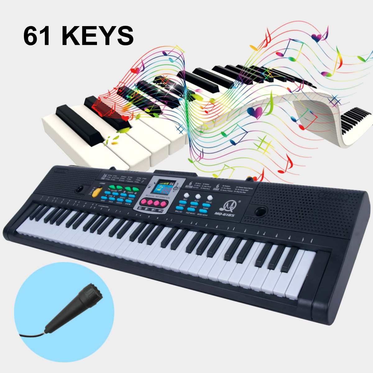 61-Key Digital Electric Piano Keyboard Portable Mu... – Vicedeal
