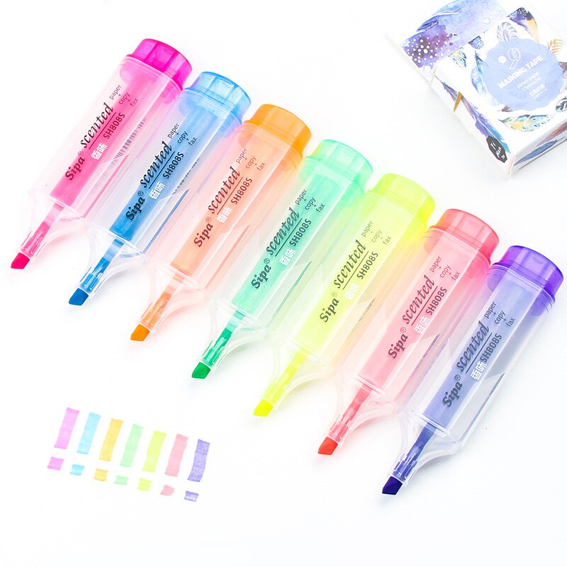 Transparent Scented Marker Highlighter pen for rea... – Grandado